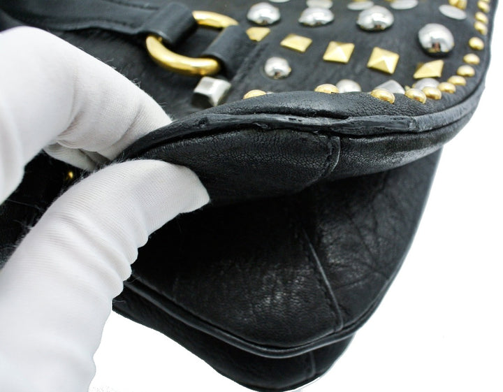 Miu Miu Studded Monk Black Nappa Leather Bag – Occhi Azzurri Miu Miu Studded Monk Black Nappa Leather Bag – Occhi Azzurri