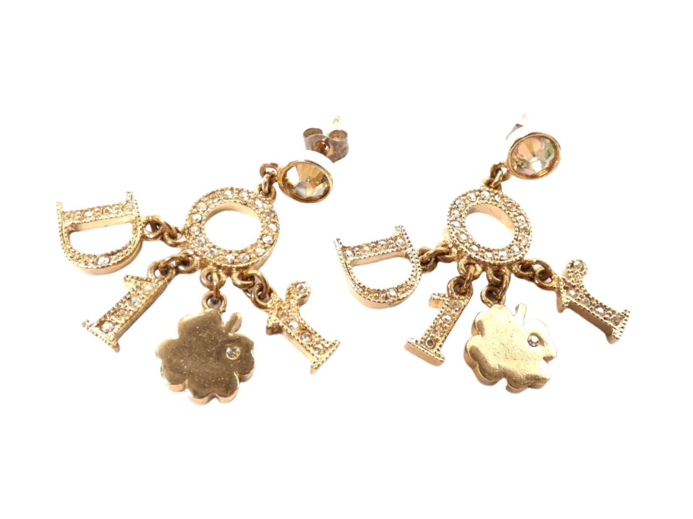 Christian Dior Clover Logo Charm Earrings – Occhi Azzurri